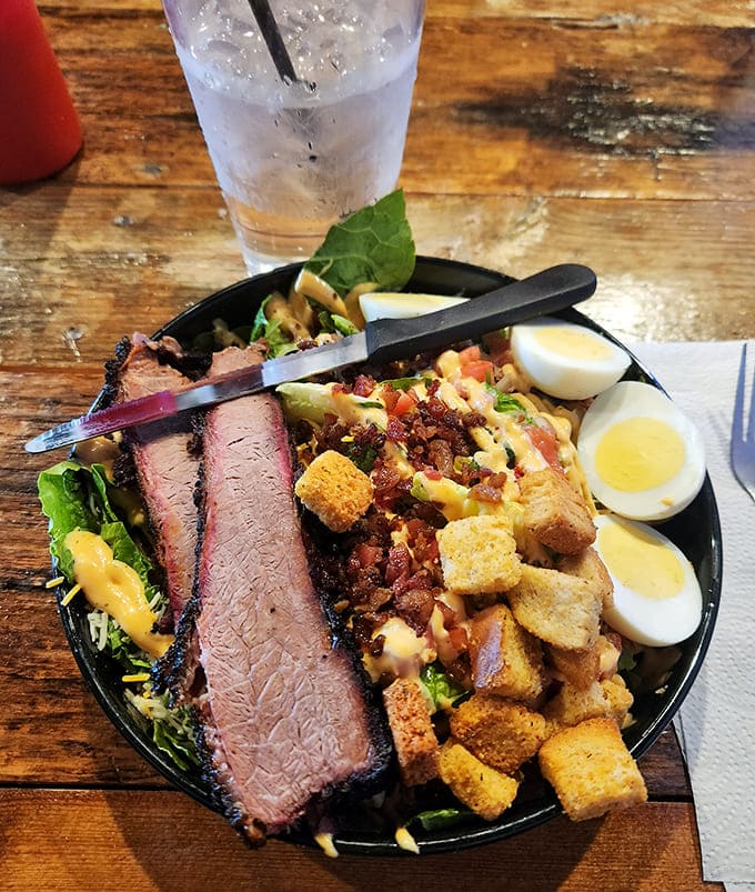 Brisket Salad: The salad skeptic's conversion plate &ndash; smoky brisket slices transform ordinary greens into a protein-packed flavor explosion worth ordering.