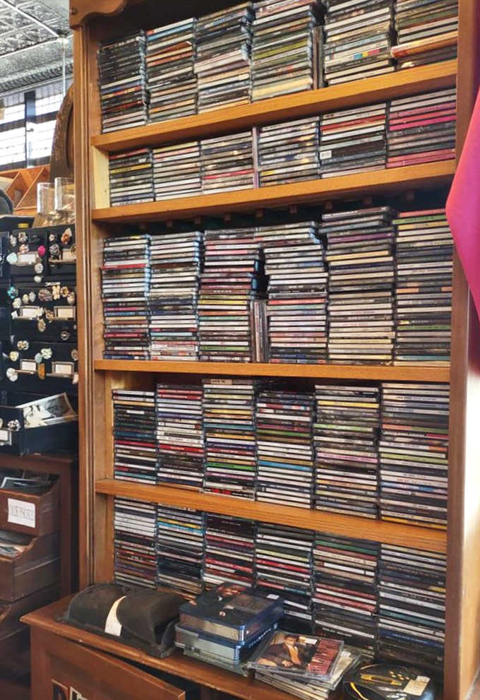 Music lovers can lose themselves for hours among these meticulously organized CDs, rediscovering albums that defined generations.