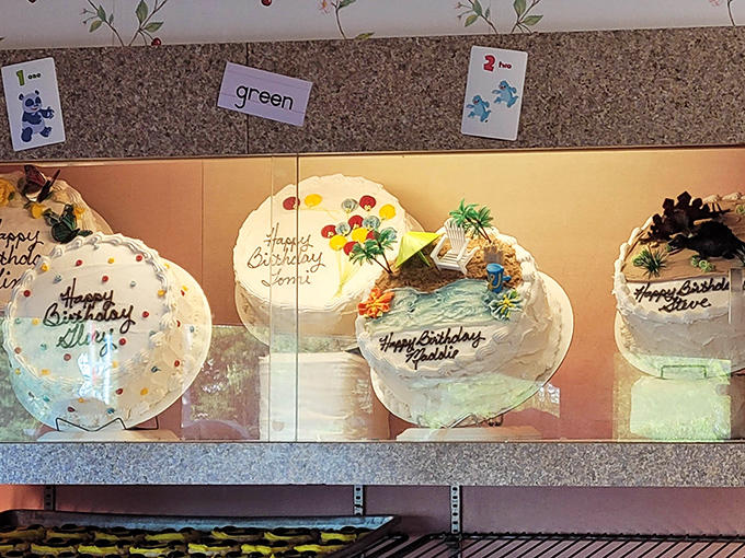 Birthday cakes await their moment of glory, each one promising to make someone's special day even sweeter.
