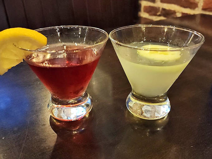 Cocktails that transport you to another era &ndash; one crimson with depth, one citrus-bright, both crafted with Prohibition-worthy precision.