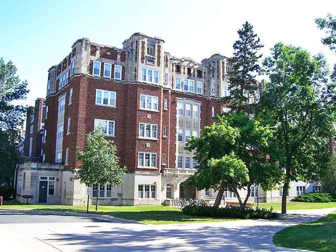 Davis Hall stands as a testament to Northfield's educational heritage, its imposing brick facade housing generations of scholarly pursuits.