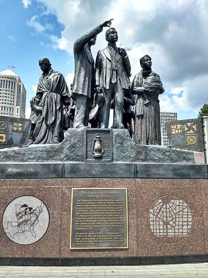 The Gateway to Freedom memorial stands as a powerful reminder that this river once represented the final barrier between bondage and liberty.