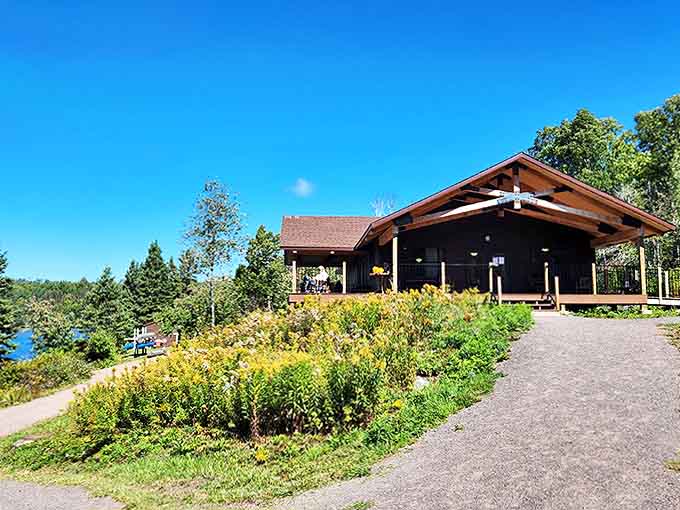 The dining hall offers sustenance with a side of spectacular views, proving even wilderness appreciates good architecture.