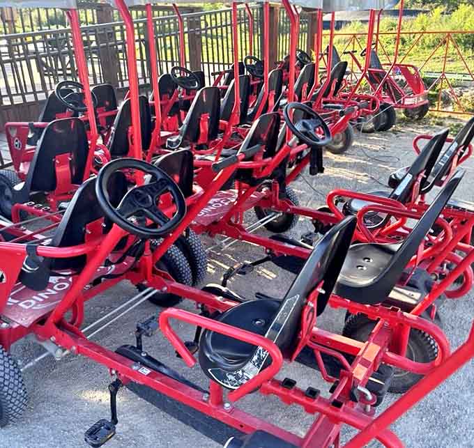 Dino Cars offer pedal-powered fun that proves sometimes the simplest activities deliver the biggest smiles and loudest laughs.