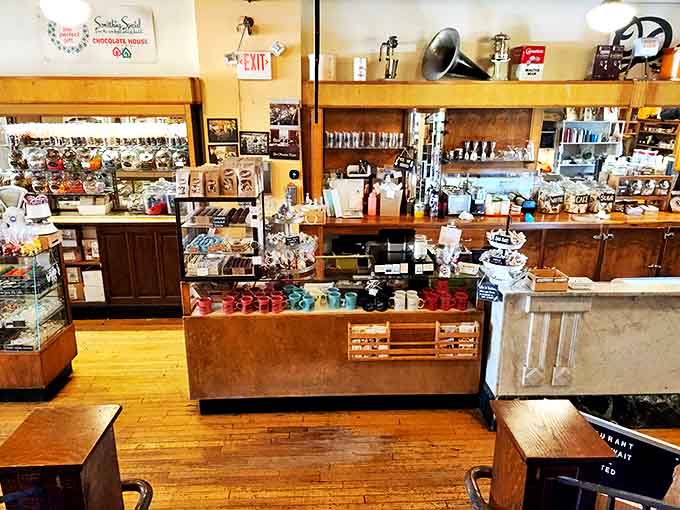 Another angle reveals more vintage charm, because one view simply can't capture all the nostalgic goodness packed into this space.