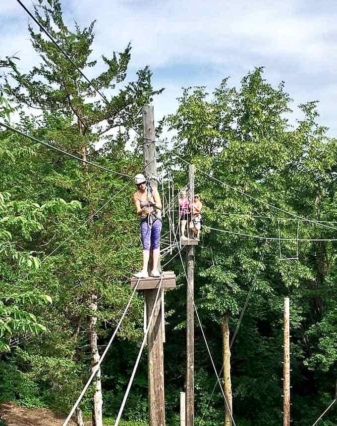 Traversing between platforms requires focus, balance, and the ability to ignore that little voice saying "humans weren't meant to be this high up."