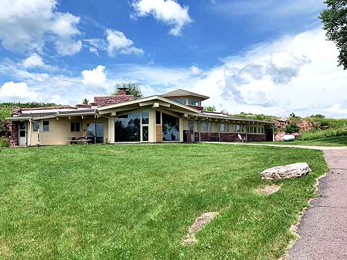 The Frederick Manfred House nestles into the landscape like it grew there naturally &ndash; architecture that whispers rather than shouts.