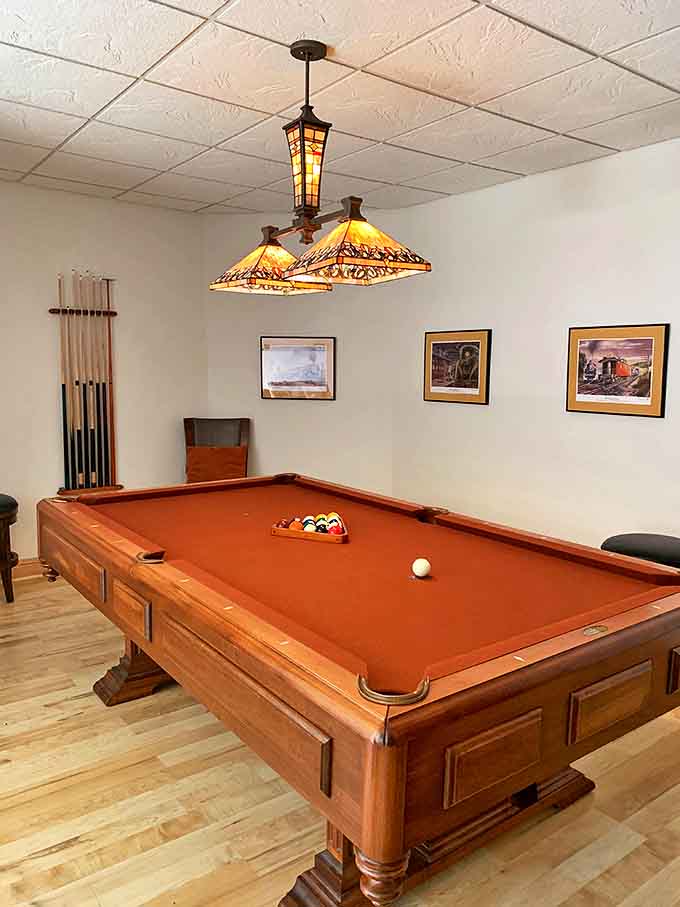 Billiards, anyone? This game room's warm lighting and classic table invite friendly competition that inevitably leads to stories and laughter.