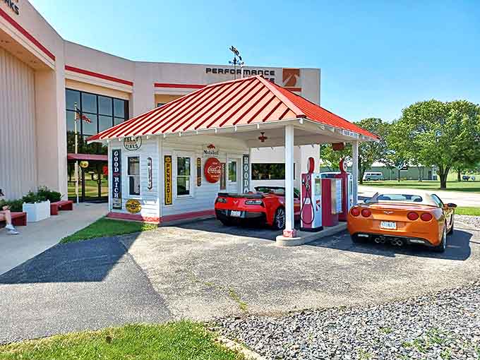 MY Garage Museum: Classic cars gleam beneath a vintage gas station canopy, creating an automotive time warp that delights gearheads of all ages.