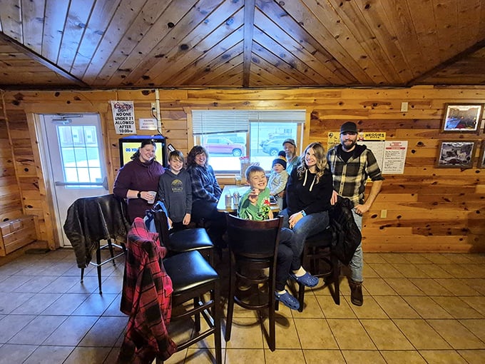 Family gatherings find a welcoming home at the Woodtick, where multiple generations come together for food and fun.