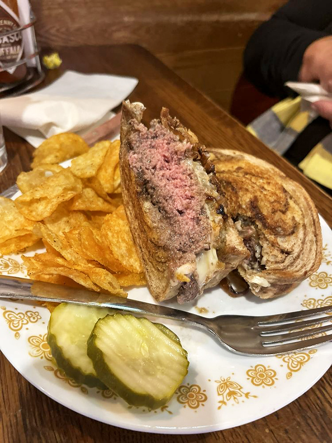 The patty melt &ndash; that glorious hybrid between a grilled cheese and a burger &ndash; cooked until the cheese and onions meld into a symphony of comfort.