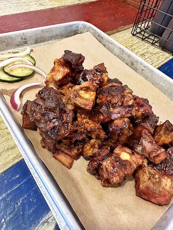 Rib tips &ndash; the unsung heroes of the barbecue world, offering more bark-to-bite ratio for maximum flavor impact.