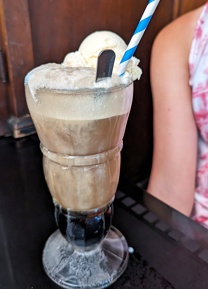 Root beer and vanilla ice cream create that perfect foam collar in a glass that's seen decades of delighted faces.