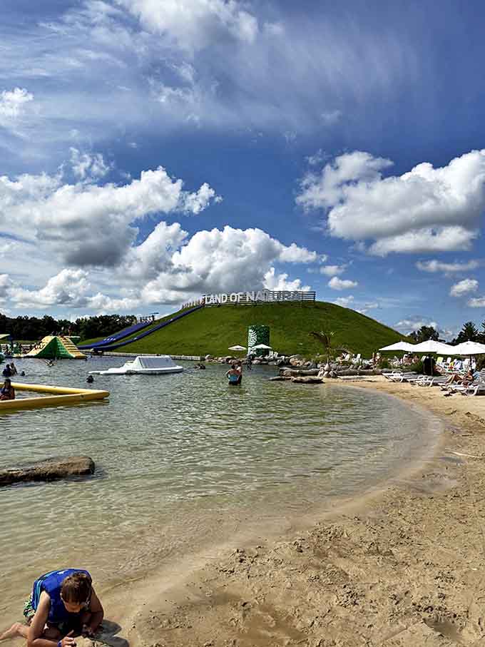 The shoreline offers a perfect vantage point for watching others test their balance &ndash; schadenfreude has never been so entertaining!