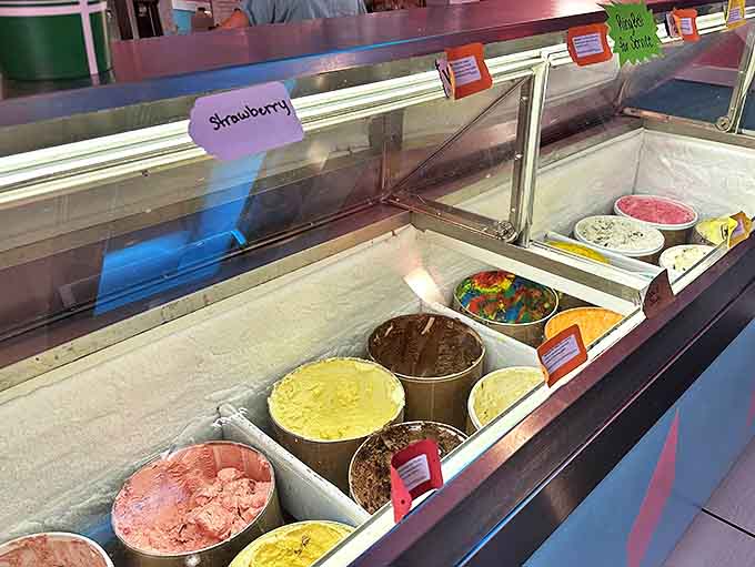 Behind the counter, tubs of homemade ice cream wait their turn to become the foundation of The Comet's legendary shakes and sundaes.