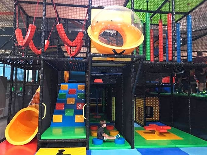 A playground of tubes, tunnels and swinging challenges that makes adults wish they'd never grown too big for McDonald's PlayPlace.