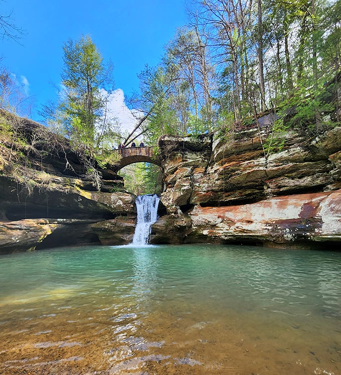 Upper Falls creates nature's perfect soundtrack – the kind of white noise app developers try desperately to replicate.