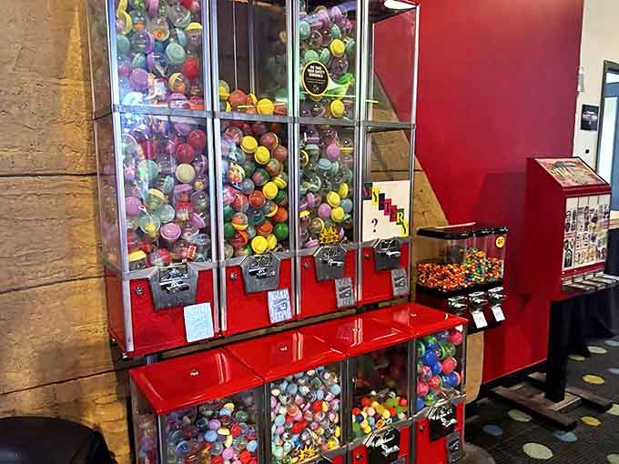 Colorful spheres of childhood joy await lucky players &ndash; these aren't your average gumballs, they're trophies of arcade conquest.