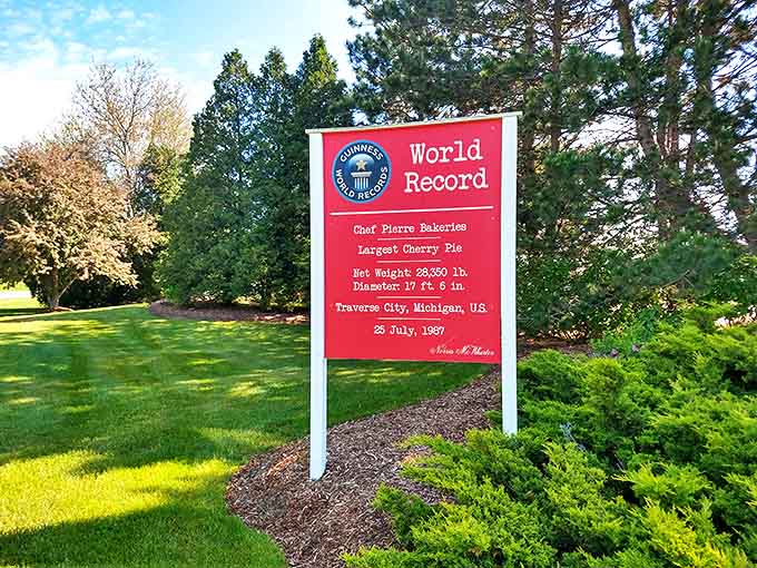 The bright red signage stands out against the greenery, announcing Chef Pierre Bakeries' sweet achievement with unabashed pride.