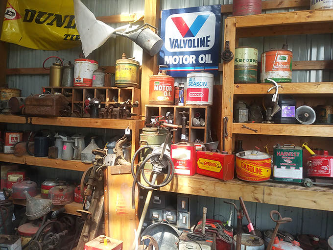 These aren't just oil cans, they're industrial art from when packaging designers believed even garage supplies deserved beautiful, lasting containers.