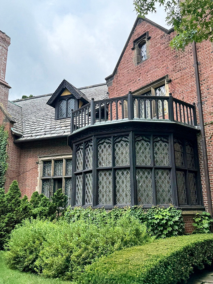 The manor's bay window creates a perfect vantage point for gazing upon gardens that have been making homeowners jealous for generations.