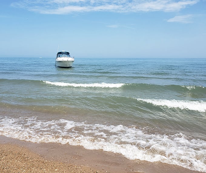 Weekend sailors welcome: Where boats bob gently offshore, tempting landlubbers to trade sand for sails.