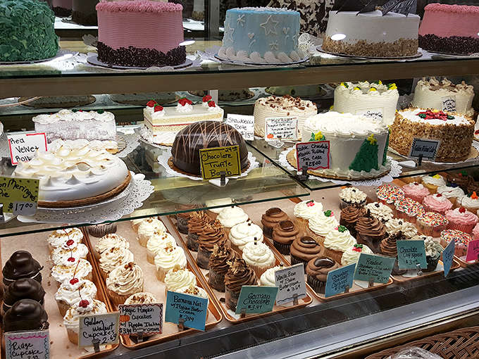 This dessert case is where willpower comes to die a happy death, surrounded by treats that make "just one bite" the biggest lie you'll tell yourself.