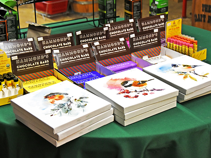 Hammond's chocolate bars paired with watercolor notecards &ndash; because calories don't count when they're next to something artistic.