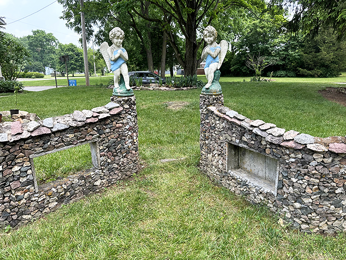 Native American figures stand proudly among desert plants in the "Oregon Trail" section, blending cultural history with botanical diversity.