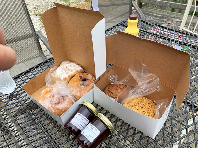 Pies cooling on wooden shelves&mdash;the flaky crusts and bubbling fruit fillings practically whisper "take me home" to everyone who passes by.