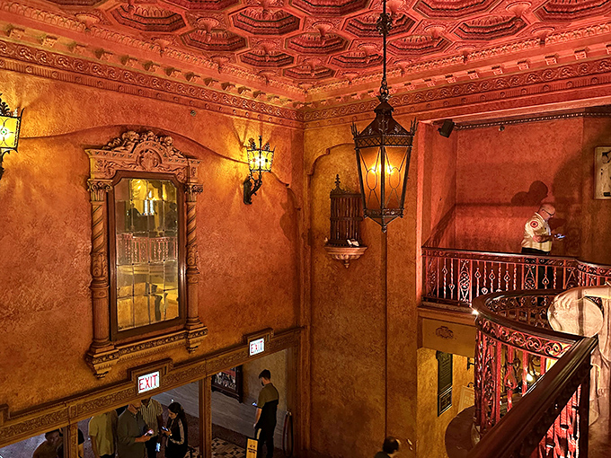 Warm lighting highlights the Mediterranean-inspired details that make every corner of the Olympia a visual feast.