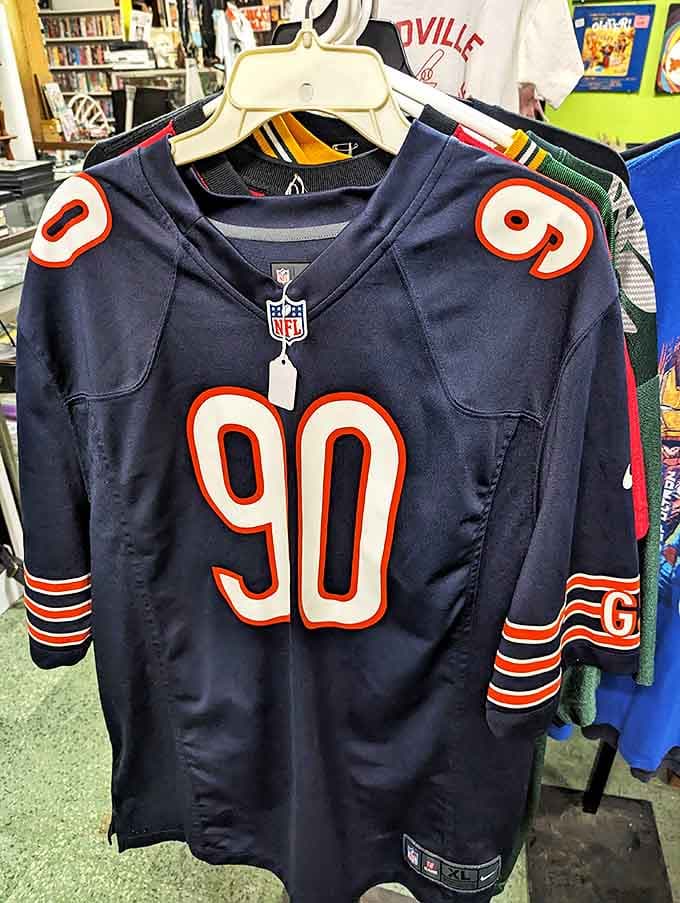 This Chicago Bears jersey waits patiently for a new superfan to give it purpose, a silent testimony to gridiron battles past.