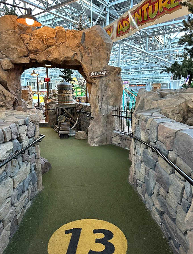 Hole 13 dares you to navigate its narrow corridor &ndash; superstitious putters might blame the number when their ball ricochets wildly off course.