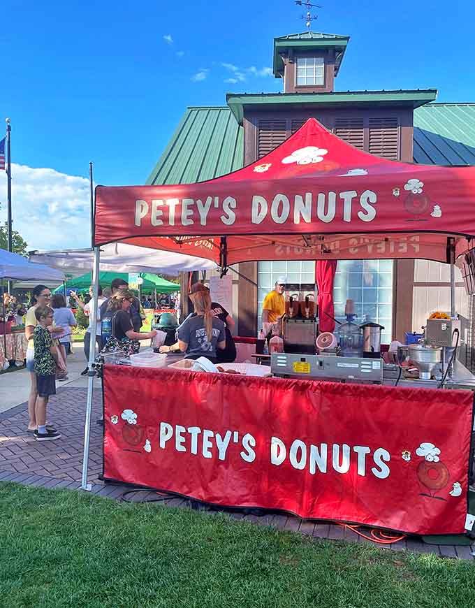 Petey's pop-up tent creates an instant community gathering spot, where strangers become friends united by sugar cravings.