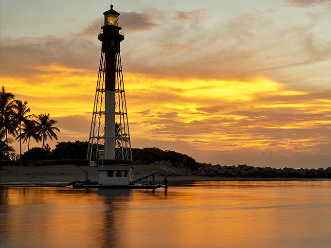 That moment when the setting sun turns the water into liquid gold, making even the most jaded Floridian stop scrolling and start appreciating.