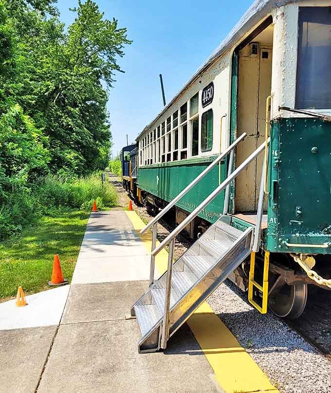 Step inside and step back in time. The train's interior features authentic details that modern transportation sacrificed on the altar of efficiency.