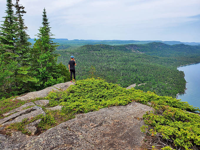 Youth discovering the thrill of standing above an inland sea. Creating memories that will outlast any video game high score.