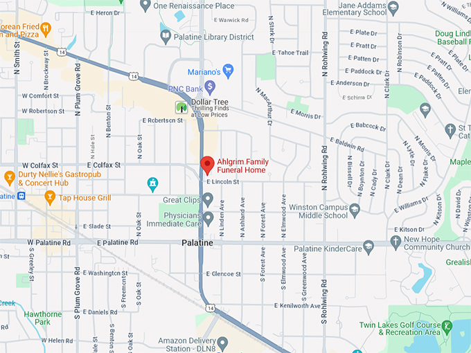 Ahlgrim Family Funeral Home 10 Map