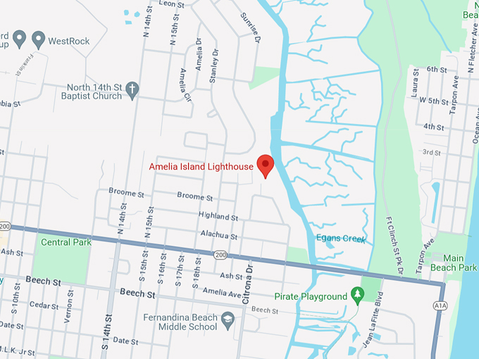 Amelia Island Lighthouse 10 Map