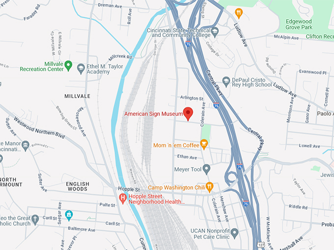 American Sign Museum Map