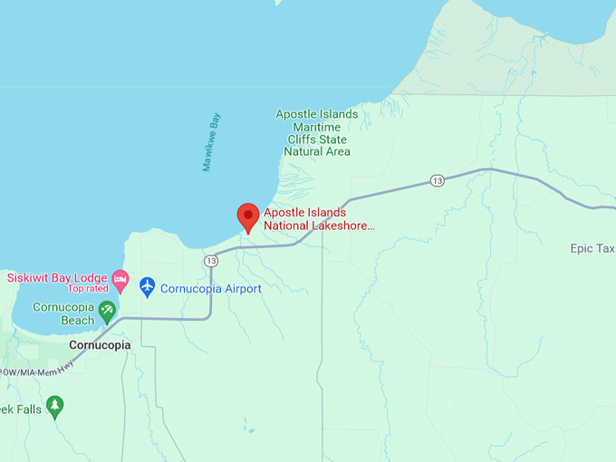 Apostle Islands Sea Cave 10 Map