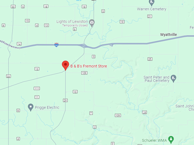 b & b's fremont store 10 map