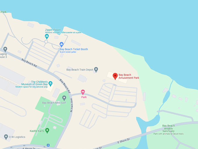 Bay Beach Amusement Park 10 Map