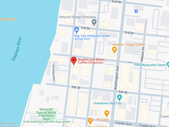 Beatles and Beans Coffee Emporium Map