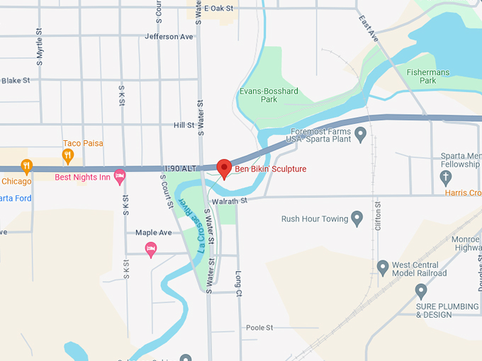 Ben Bikin' Sculpture 10 Map