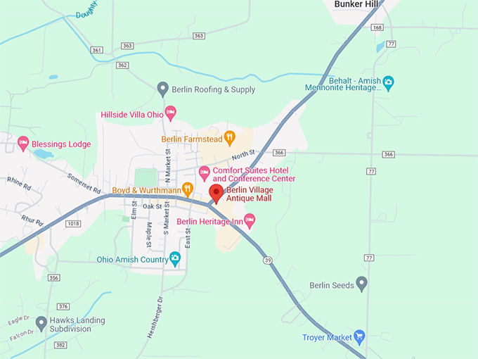 Berlin Village Antique Mall 10 Map