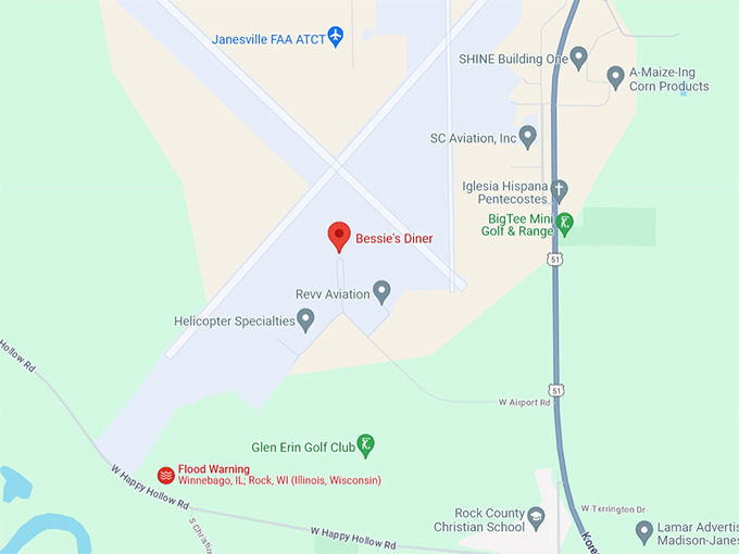 Bessie's Diner 10 Map