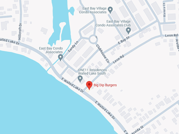 Big Dip Burgers 10 Map