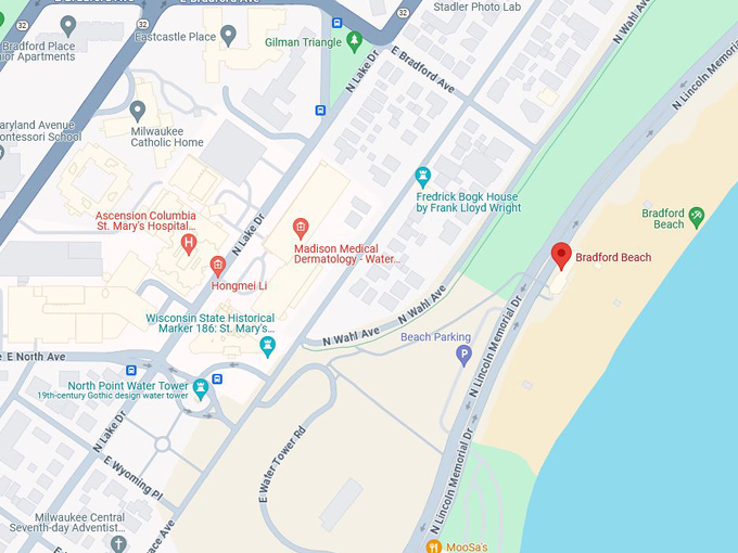 Bradford Beach 10 map