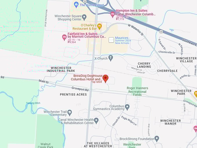 BrewDog DogHouse Columbus Hotel and Brewery 10 Map